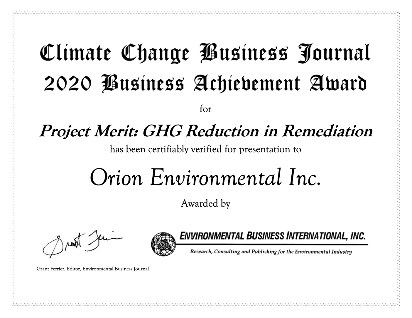 Breaking News!!! Orion Receives 2020 Project Merit Award from the ...
